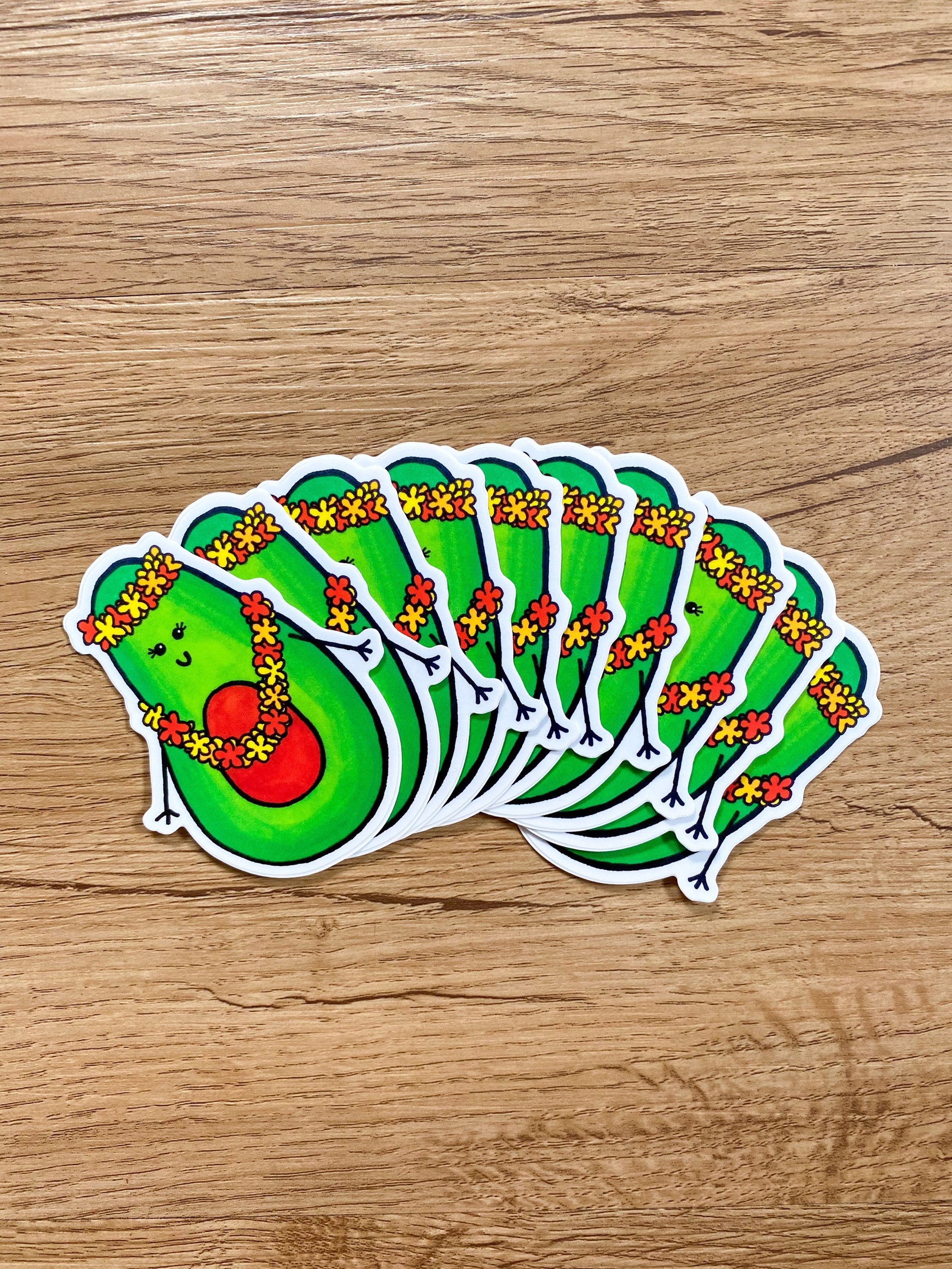 AVOCADO STICKER, Vinyl Die Cut Sticker, Adorable, Cute, Hawaiian Aloha ...