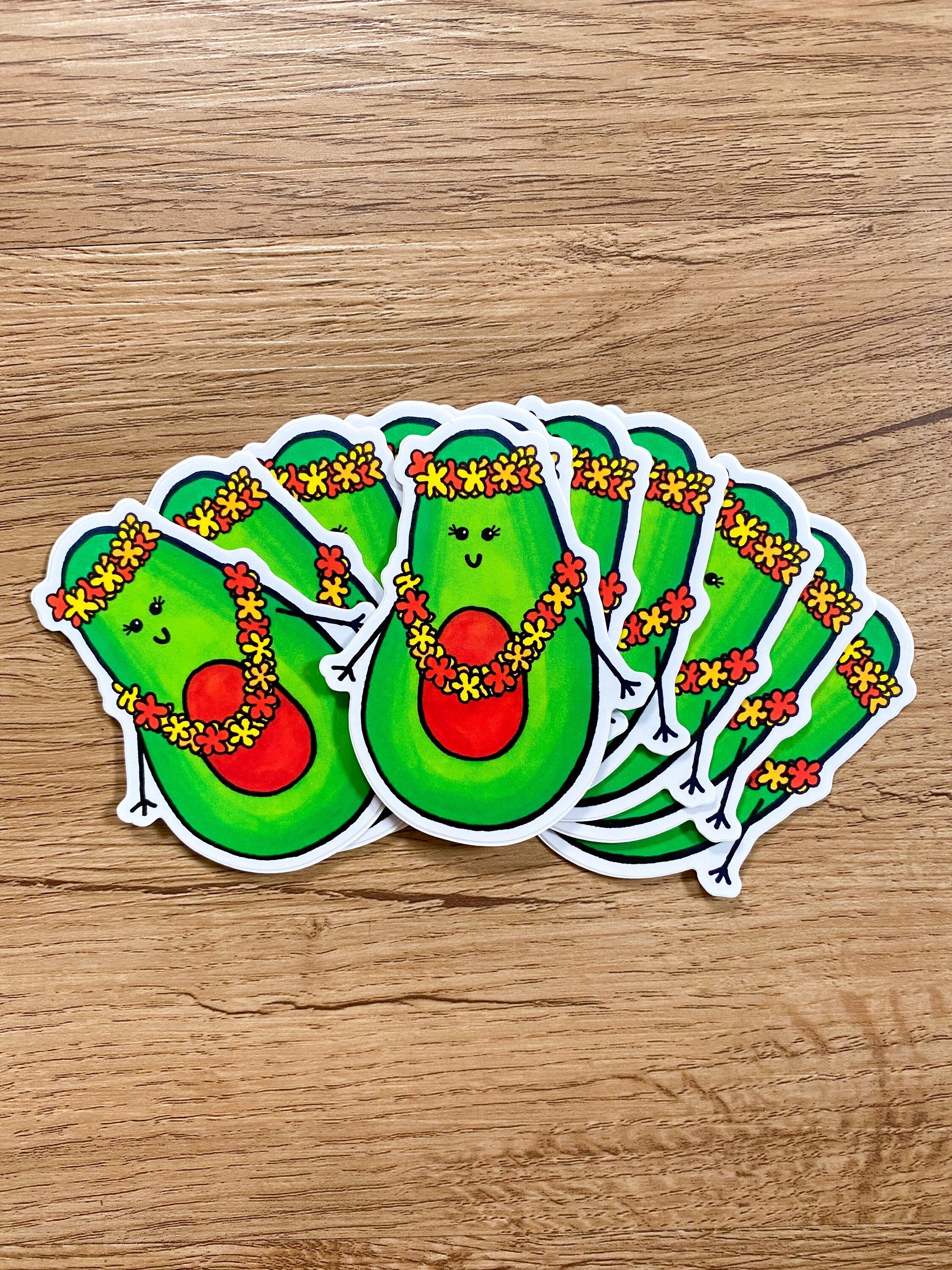AVOCADO STICKER, Vinyl Die Cut Sticker, Adorable, Cute, Hawaiian Aloha ...