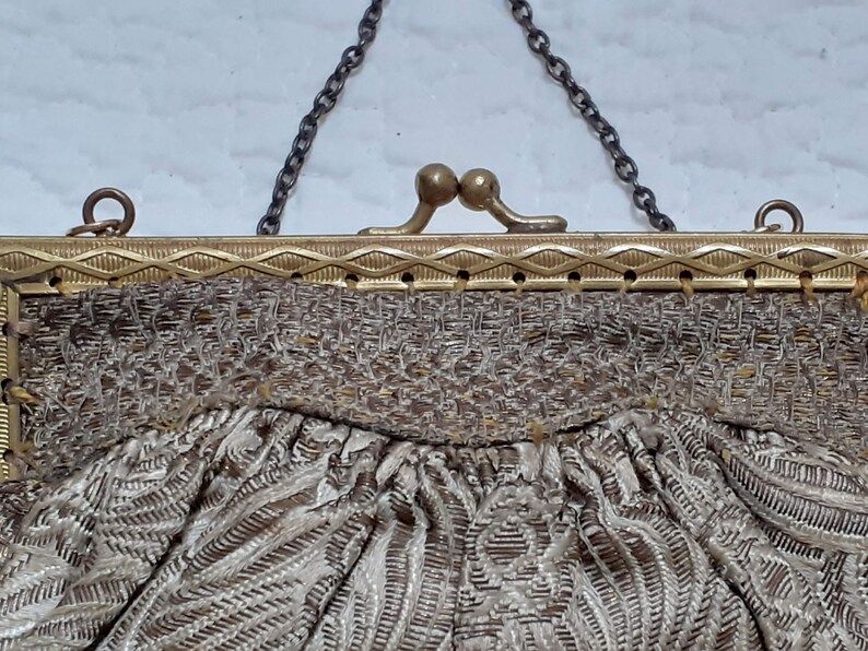 Vintage Taffeta and Gold Wire Work Sparkly Evening Purse - Etsy