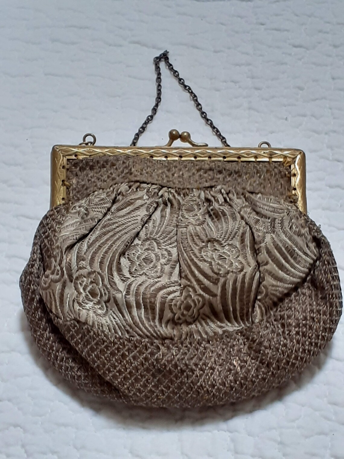 Vintage Taffeta and Gold Wire Work Sparkly Evening Purse - Etsy