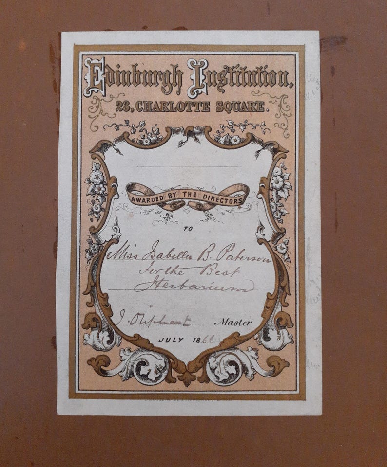 Pair of Victorian Botanical Hand Coloured Bookplates of Spring Flowers ...
