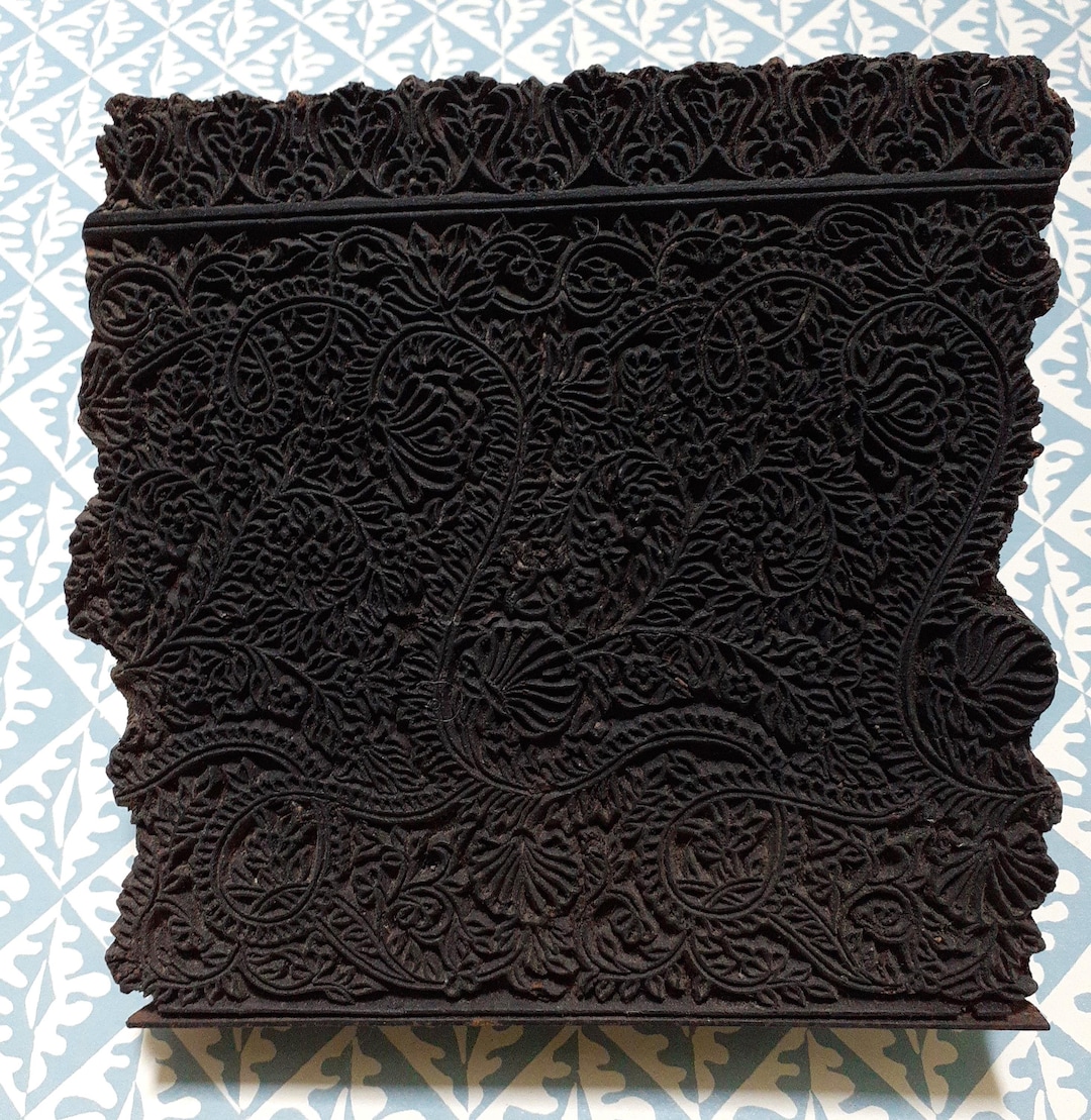 Large Antique Wooden Indian Fabric Printing Block - Etsy