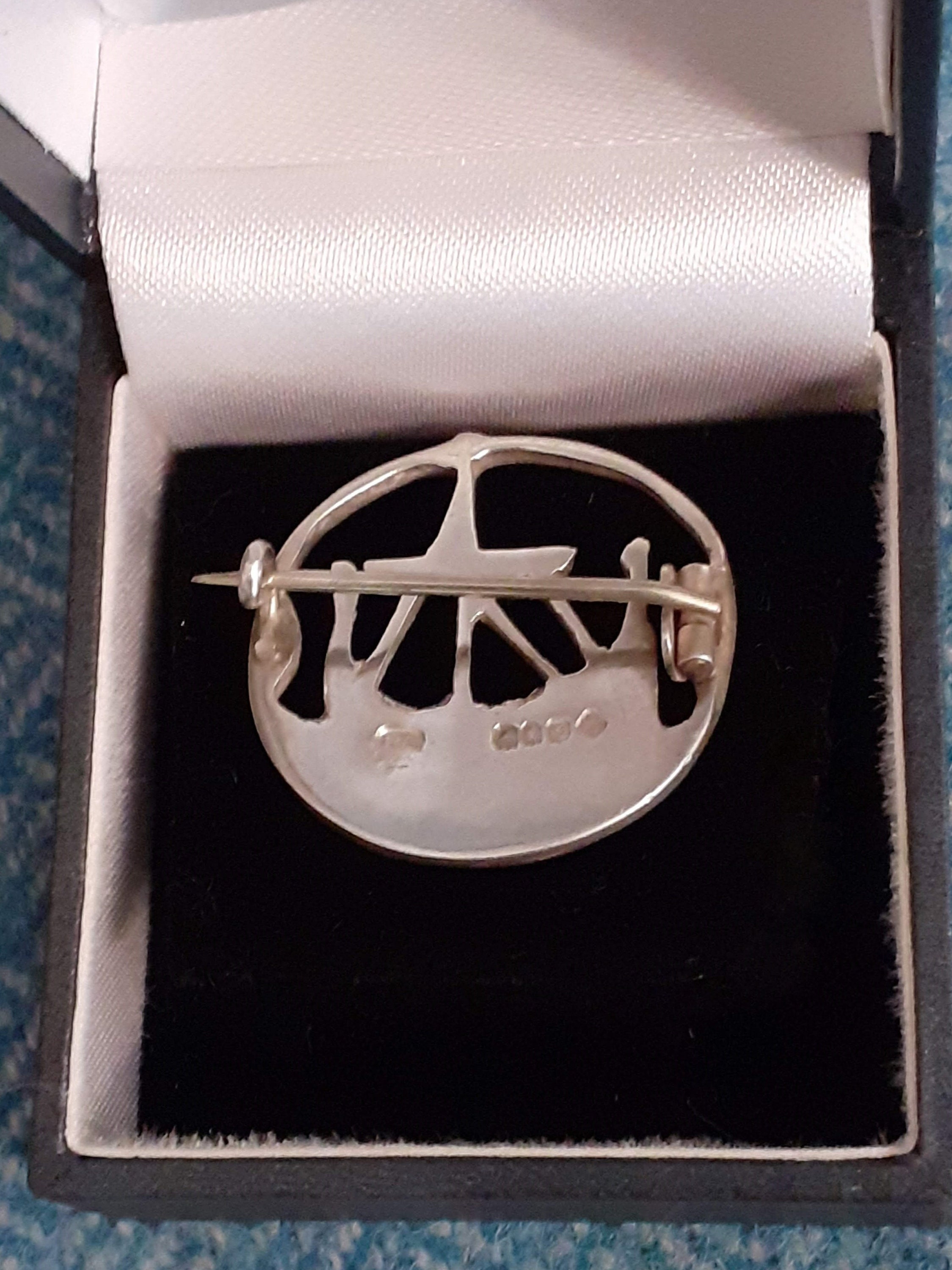 Circular Hallmarked Silver Celtic Longship Brooch by Robert Allison - Etsy
