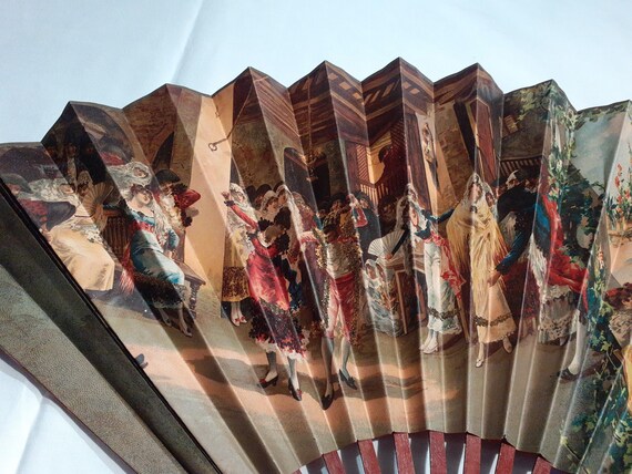 Spanish Antique Highly Decorated Paper Fan With Silve… - Gem