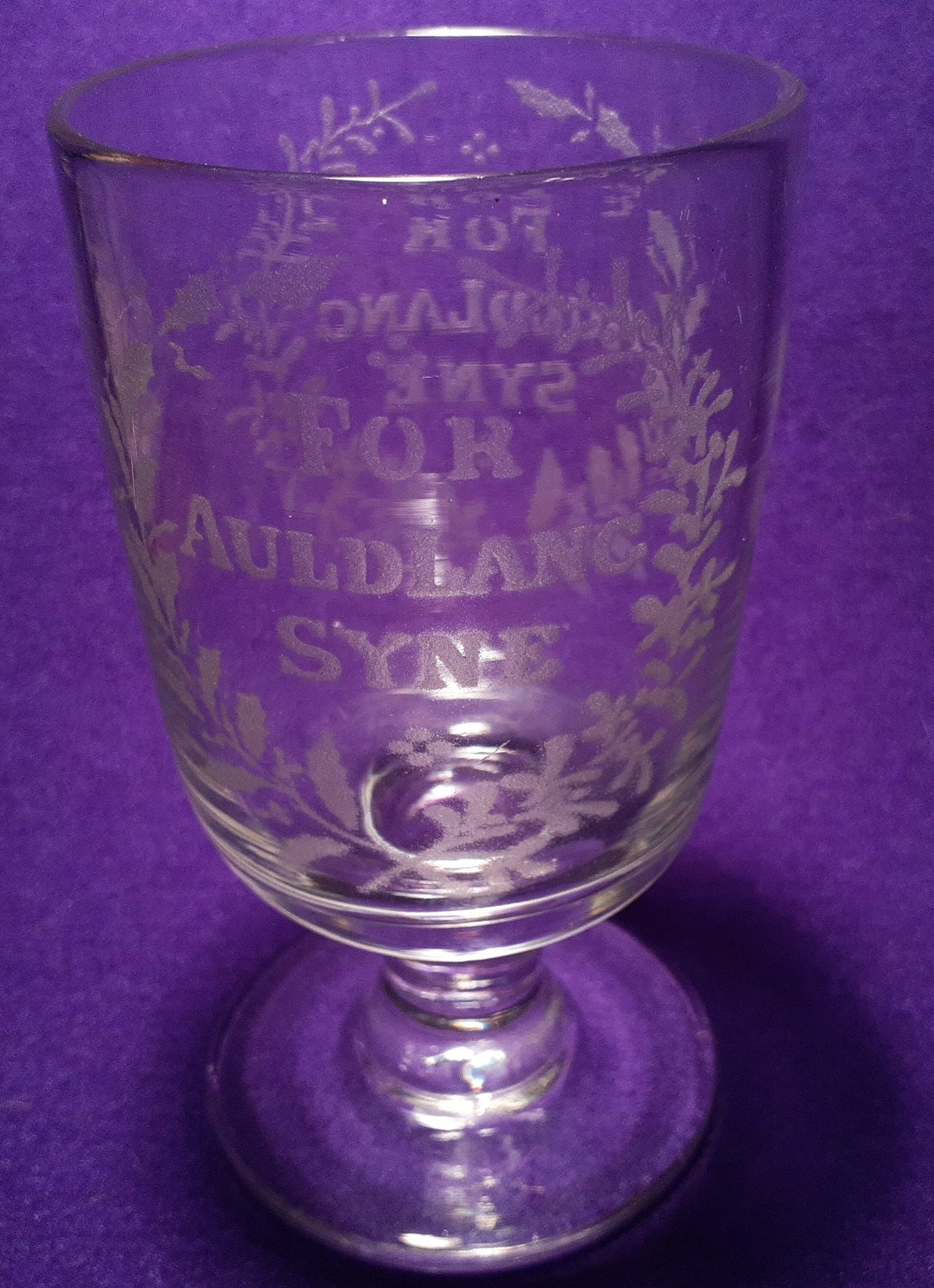 Victorian Rummer Glass Engraved/etched for Auld Lang Syne - Etsy UK