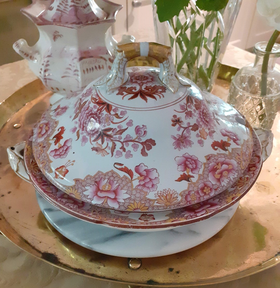 Antique Spode Stone China Food Warmer Plate in the Pink Japan - Etsy
