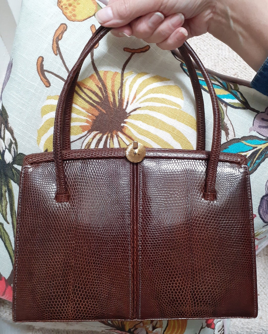 Vintage Middx Real Lizard Skin Leather Handbag / Purse - Etsy