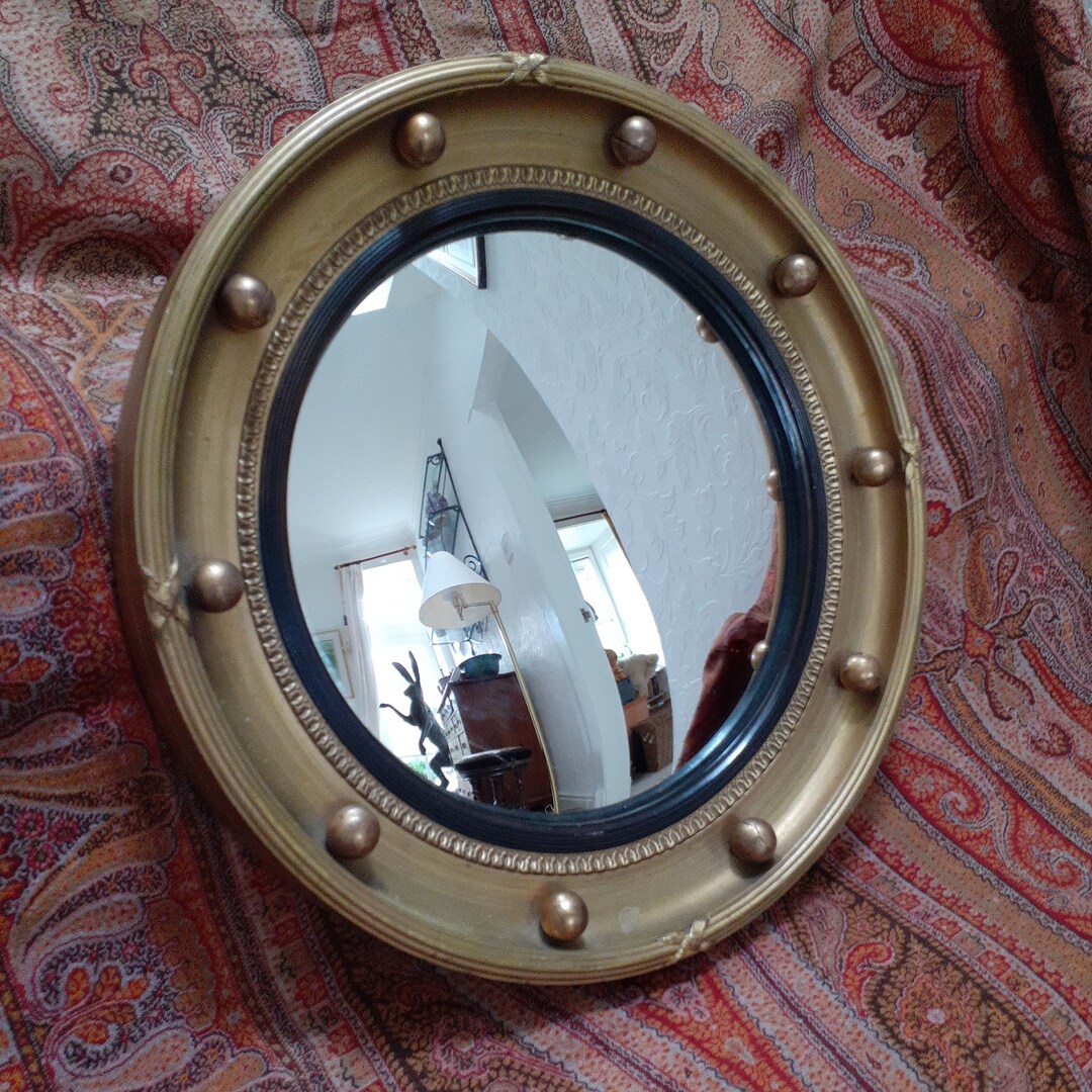Regency Style Mid Century Convex Gilt Gesso Porthole Butler’s Mirror - Etsy