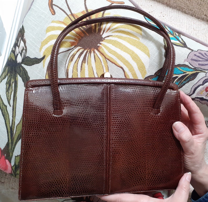 Vintage Middx Real Lizard Skin Leather Handbag / Purse - Etsy