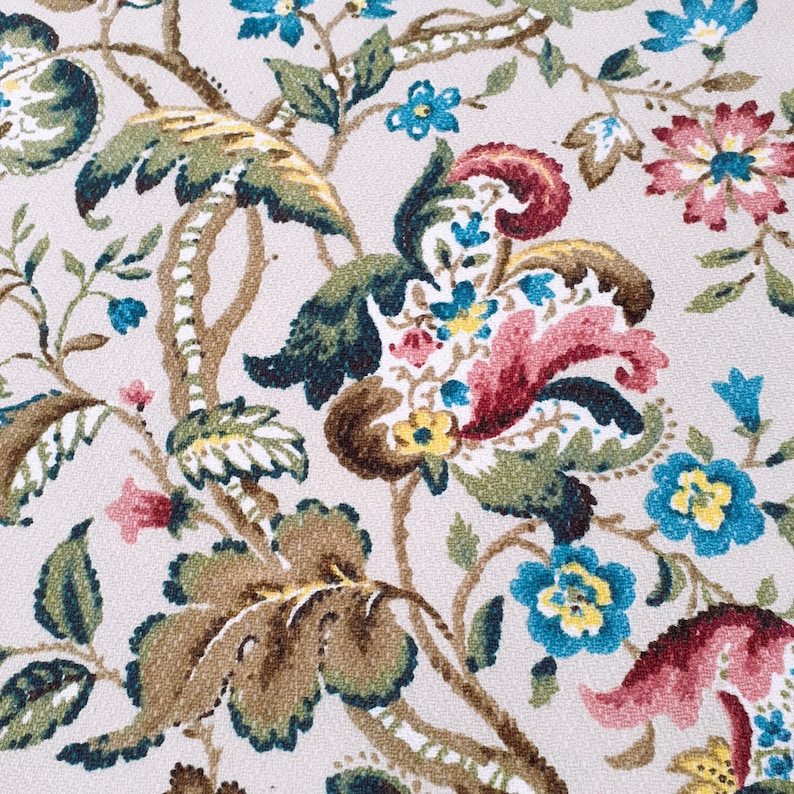 Vintage Barkcloth Jacobean Design Fabric Curtain Panels - Etsy