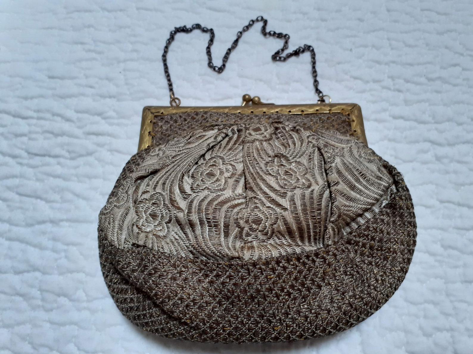 Vintage Taffeta and Gold Wire Work Sparkly Evening Purse - Etsy