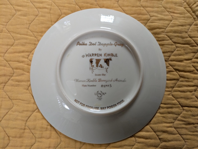 Warren Kimble Barnyard Animals Decorative Ceramic Plate - Polka Dot ...