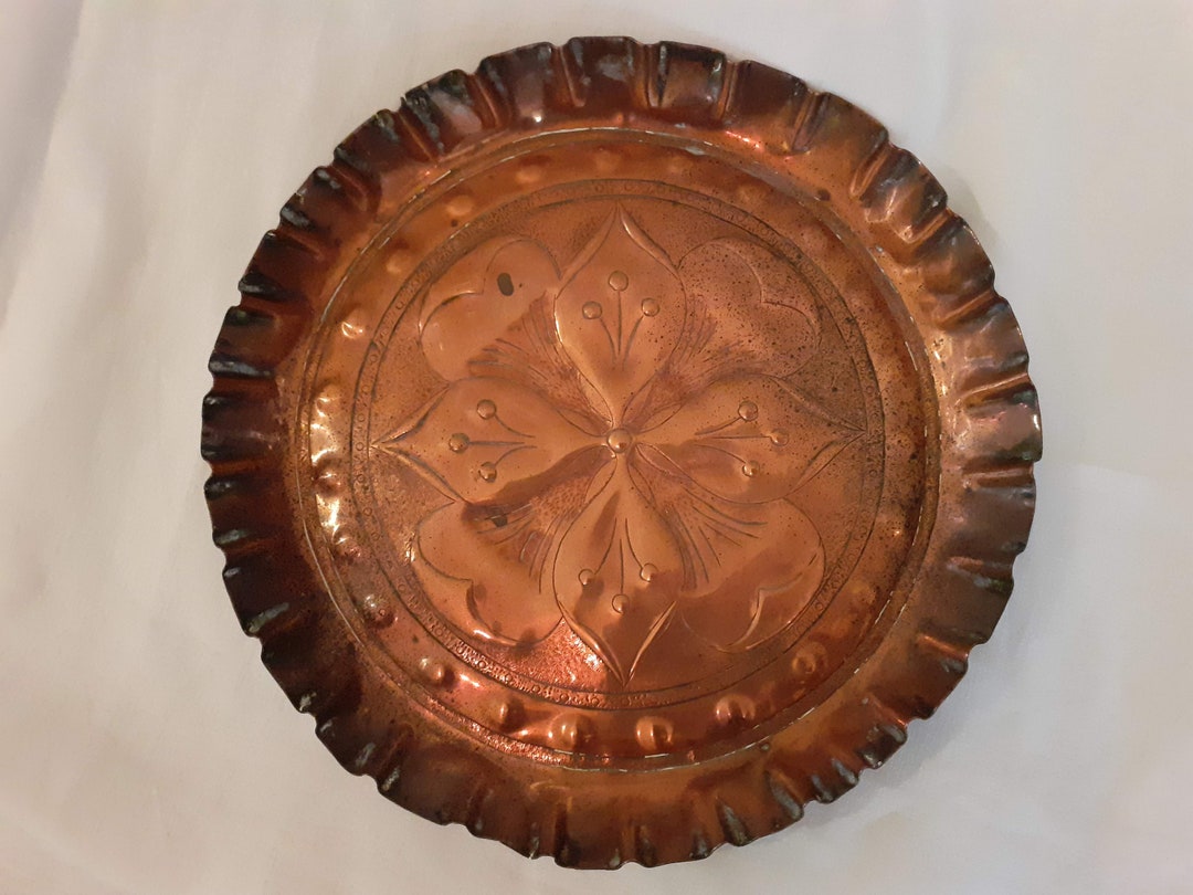 Art Nouveau Copper Fluted Dish or Tray - Etsy