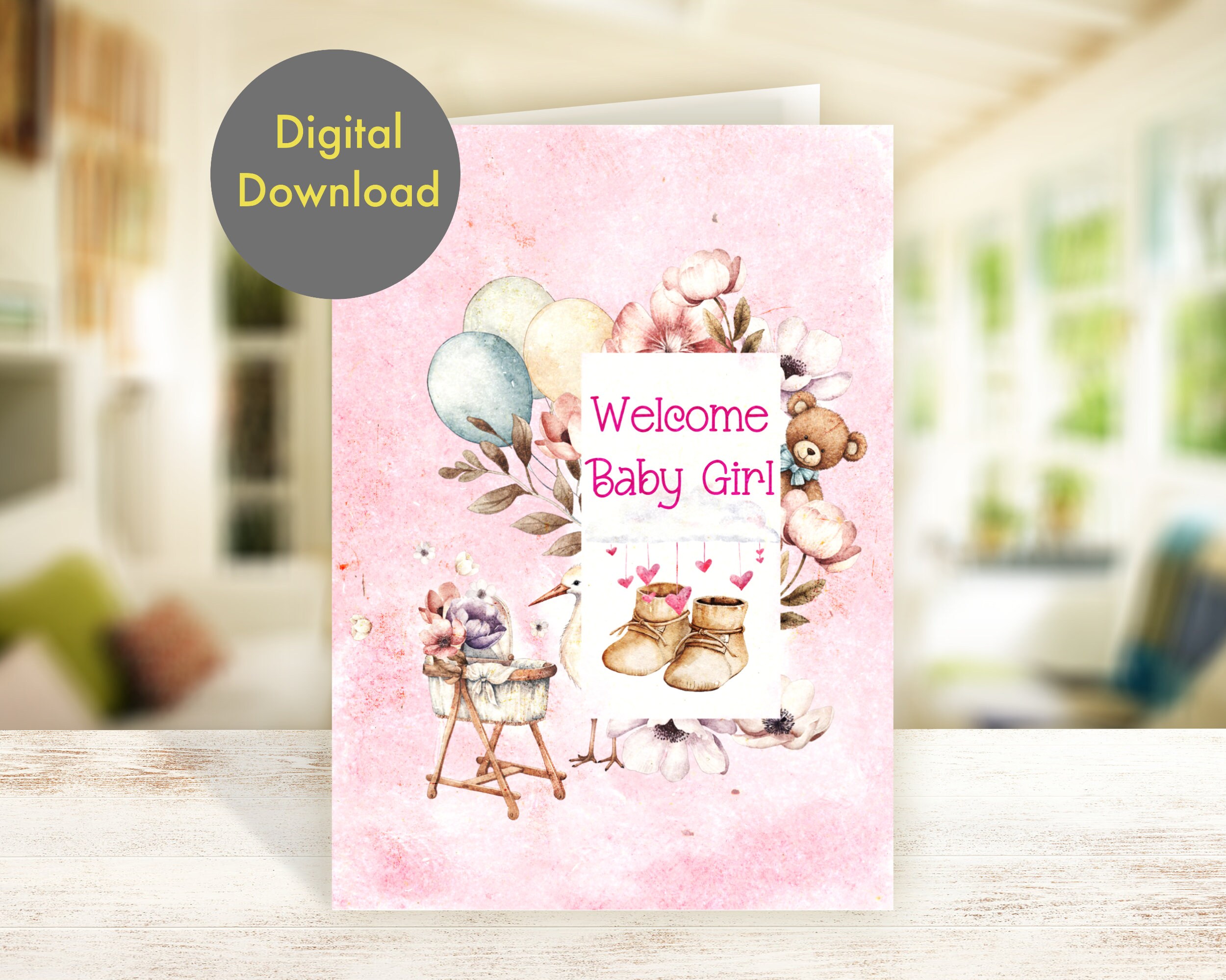 Congratulations Card - Baby Shower - Printable, Digital Card - Etsy