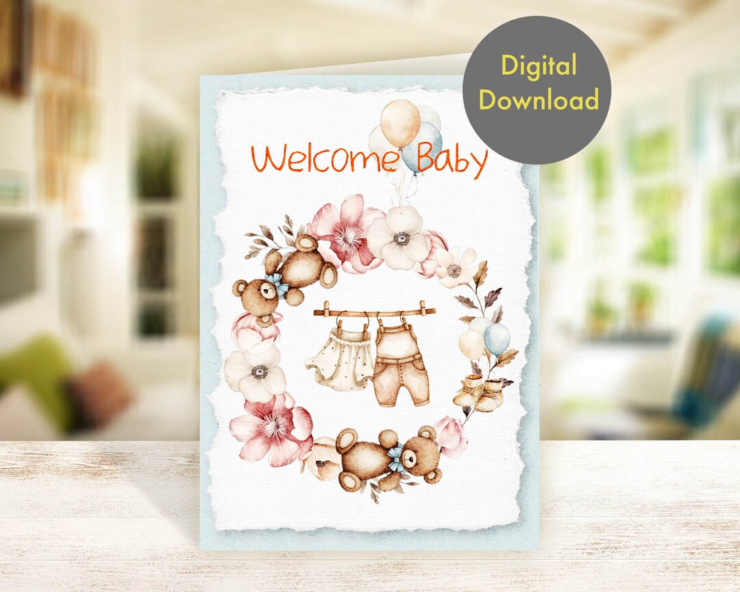 Congratulations Card - Baby Shower - Printable, Digital Card - Etsy