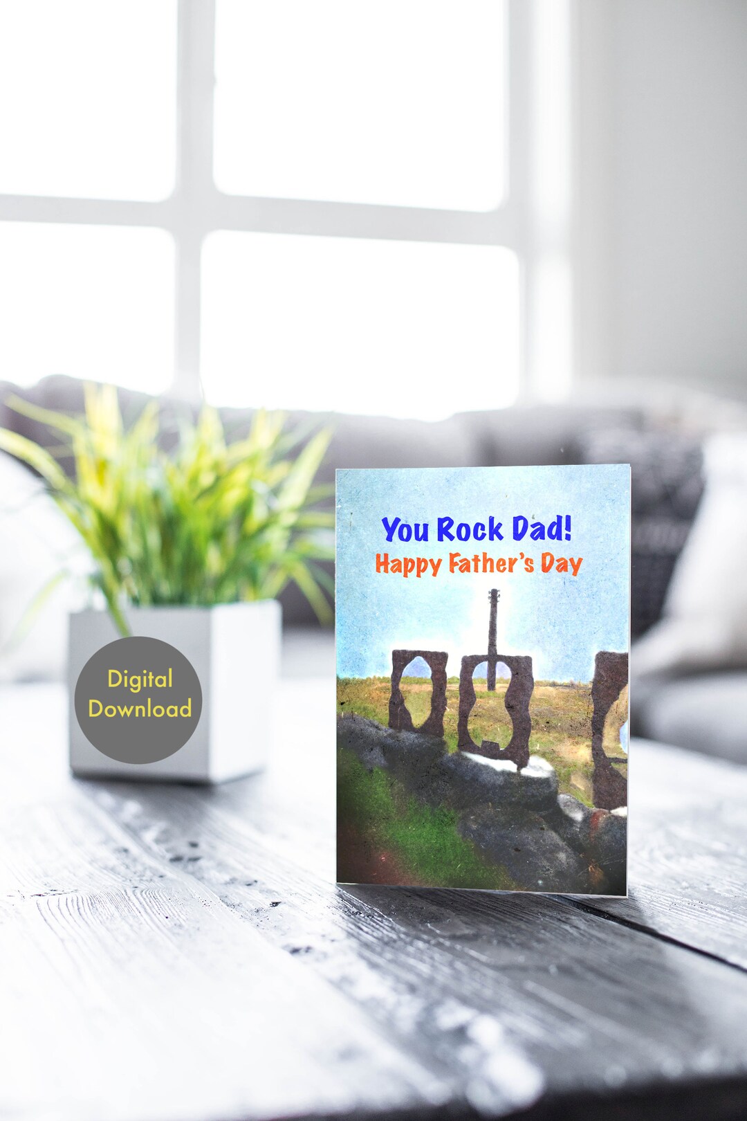 Fathers Day Card You Rock Dad Printable Digital Card - Etsy