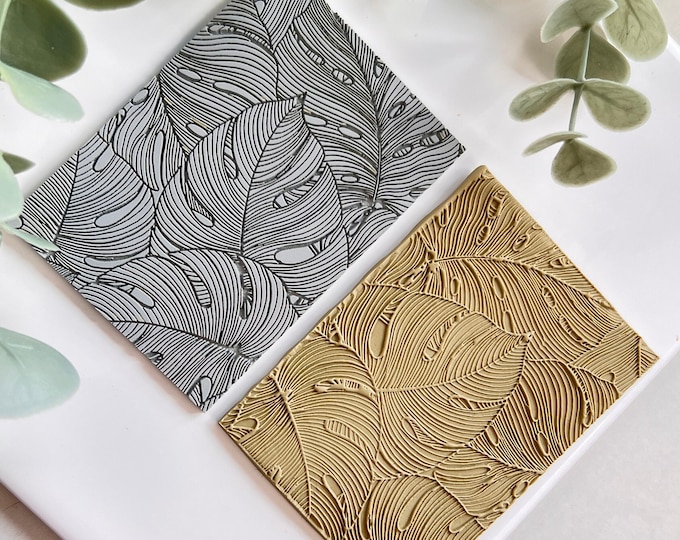 Detailed Monstera Polymer Clay Texture Mat Texture for Polymer Clay ...