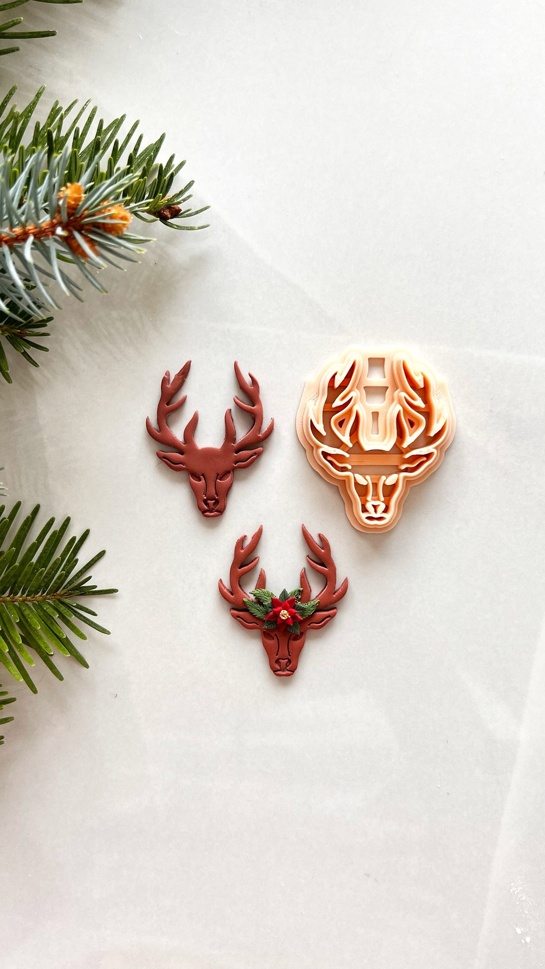 Deer Polymer Clay Cutter Holiday Cutter Christmas Clay Cutter Winter ...