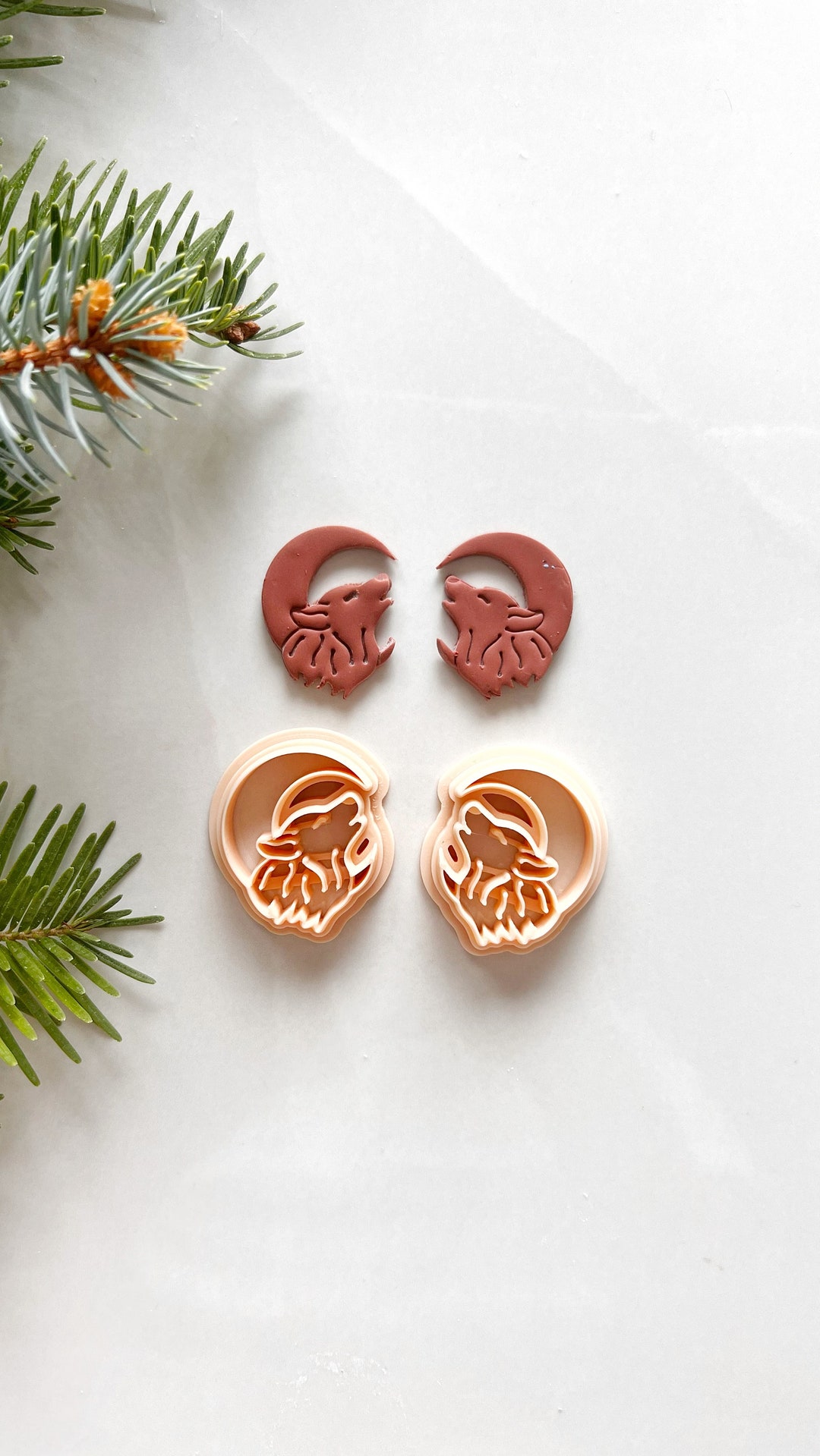 Howling Wolf Polymer Clay Cutter Holiday Cutter Christmas Clay Cutter ...