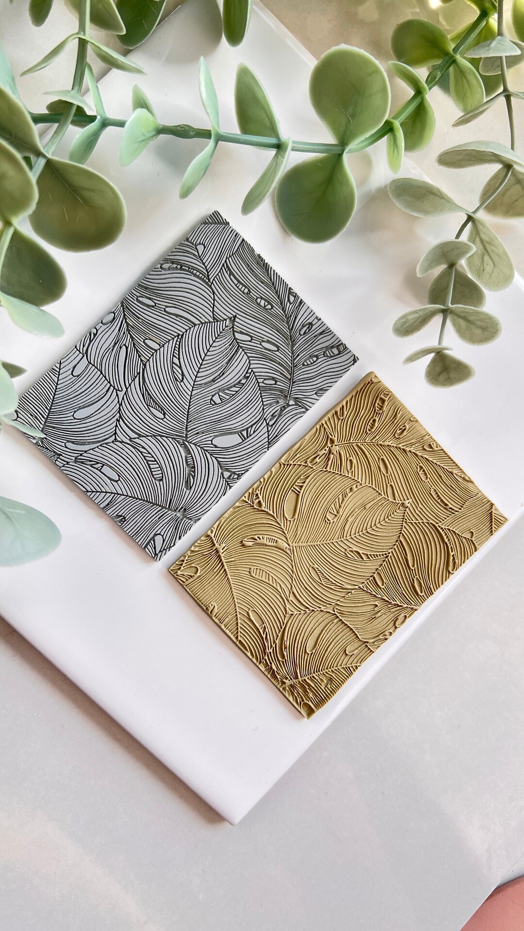Detailed Monstera Polymer Clay Texture Mat Texture for Polymer Clay ...