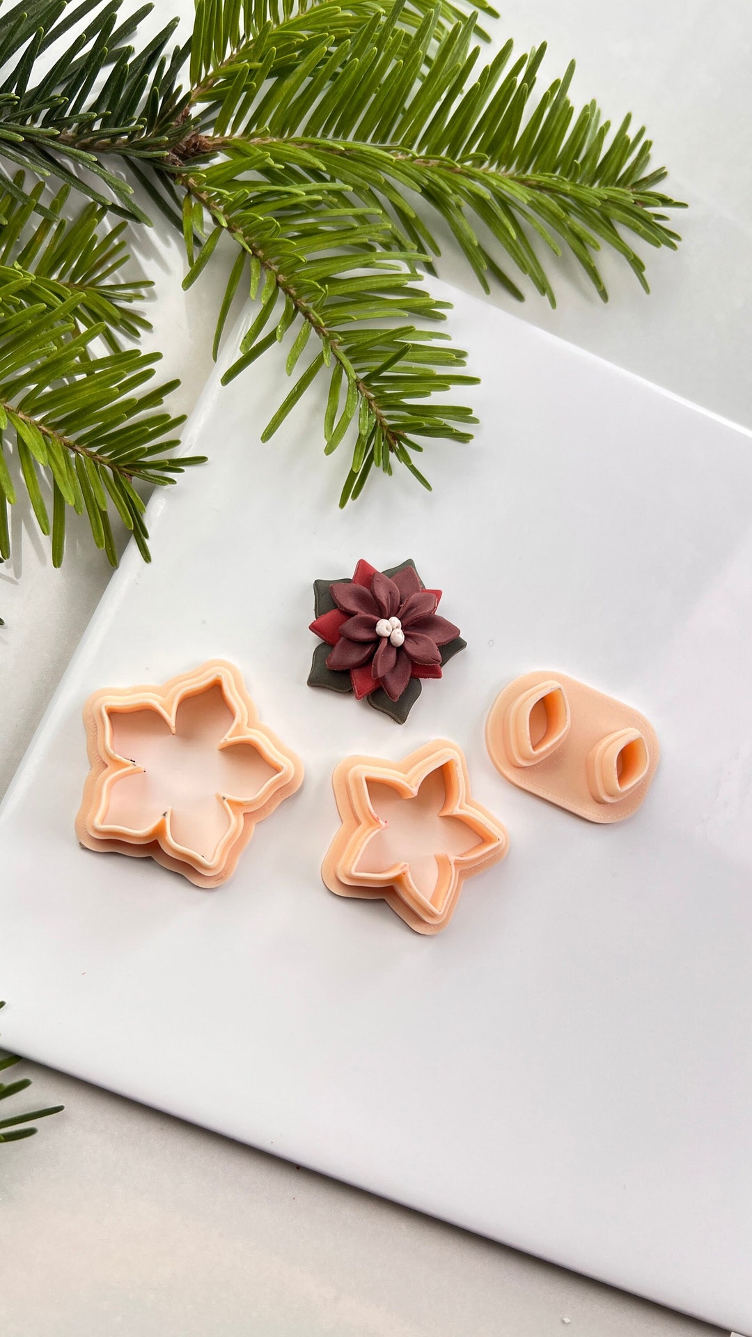 New Poinsettia Set Polymer Clay Cutter - Etsy