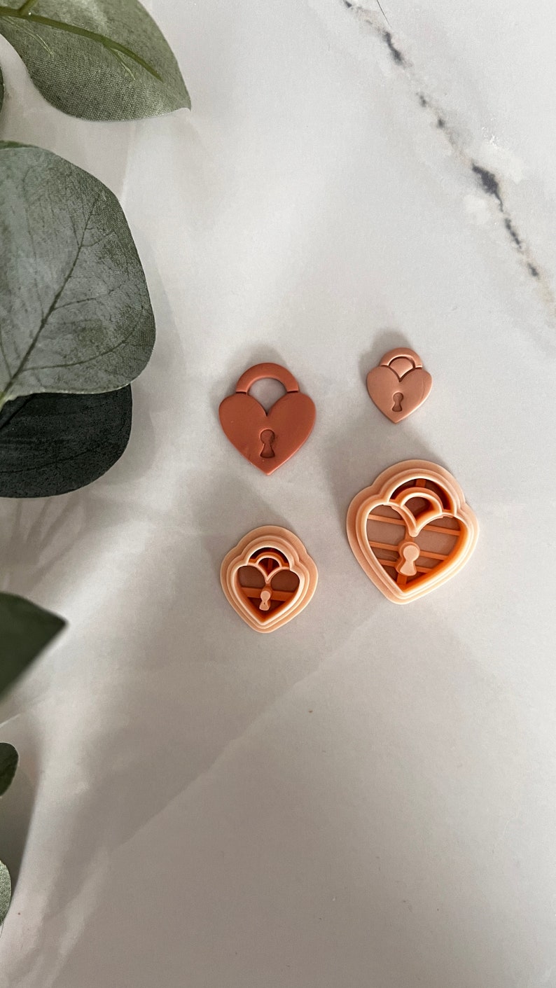 Heart Shaped Lock Polymer Clay Cutter Valentines Day Cutter - Etsy