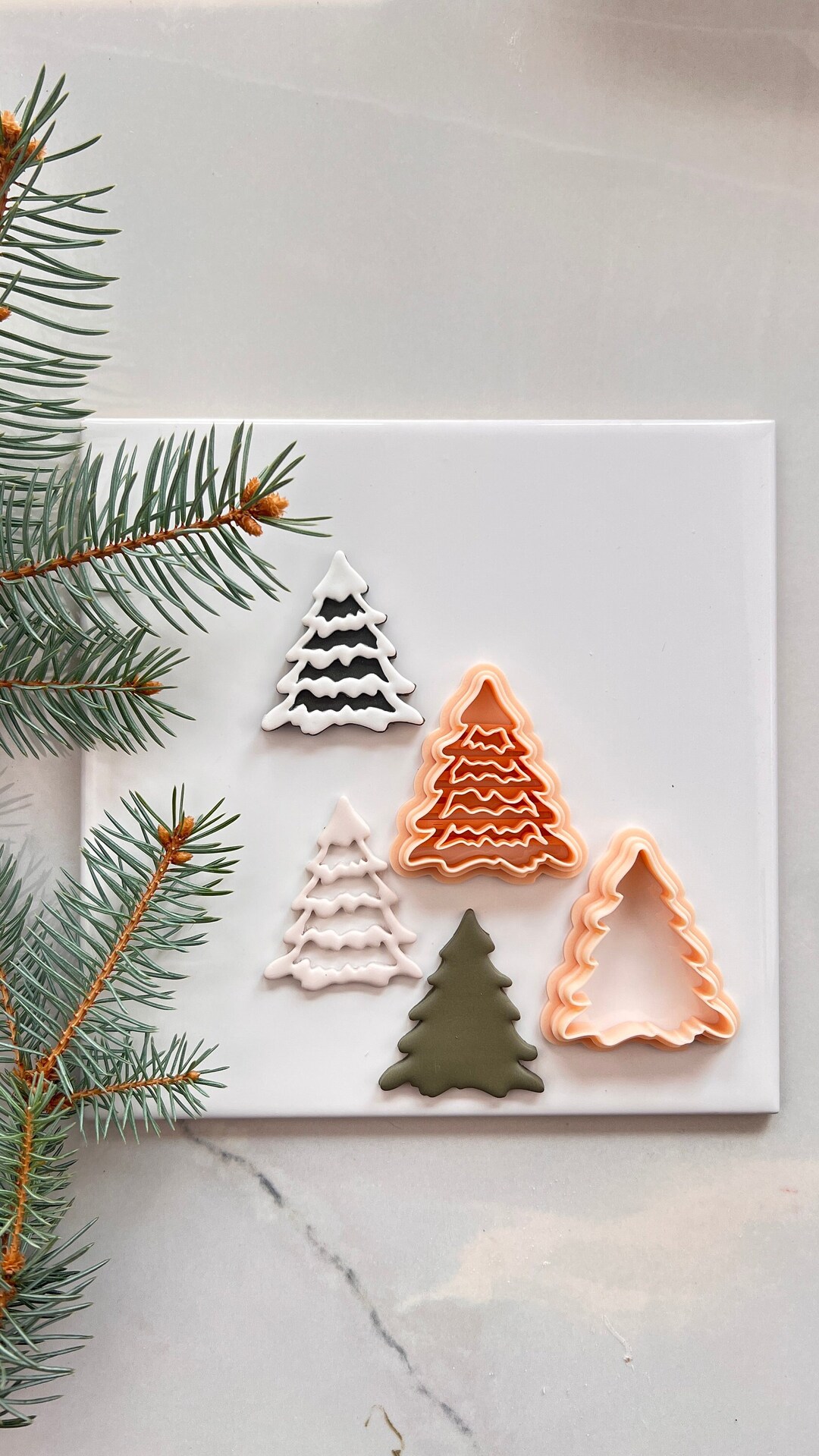 Layered Christmas Tree Set Polymer Clay Cutter - Etsy