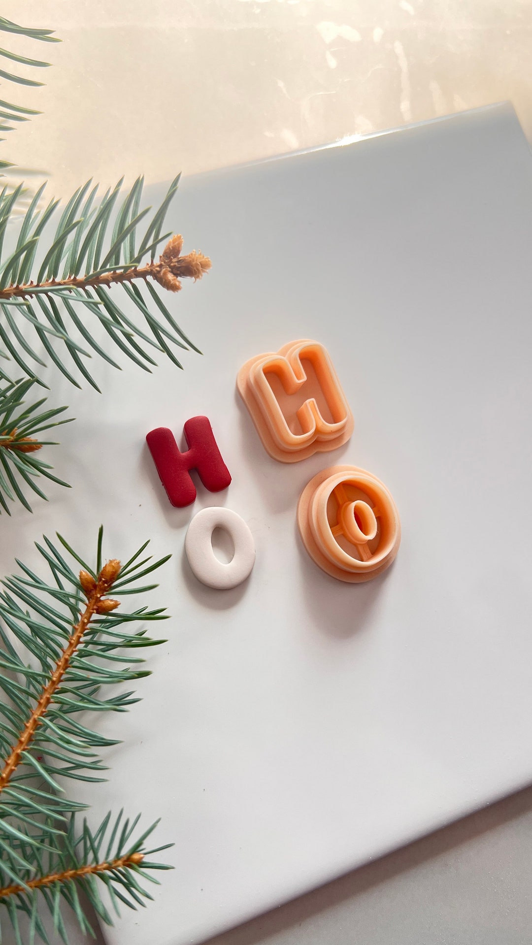 HO Letters Set Polymer Clay Cutter | Winter Christmas Collection - Etsy