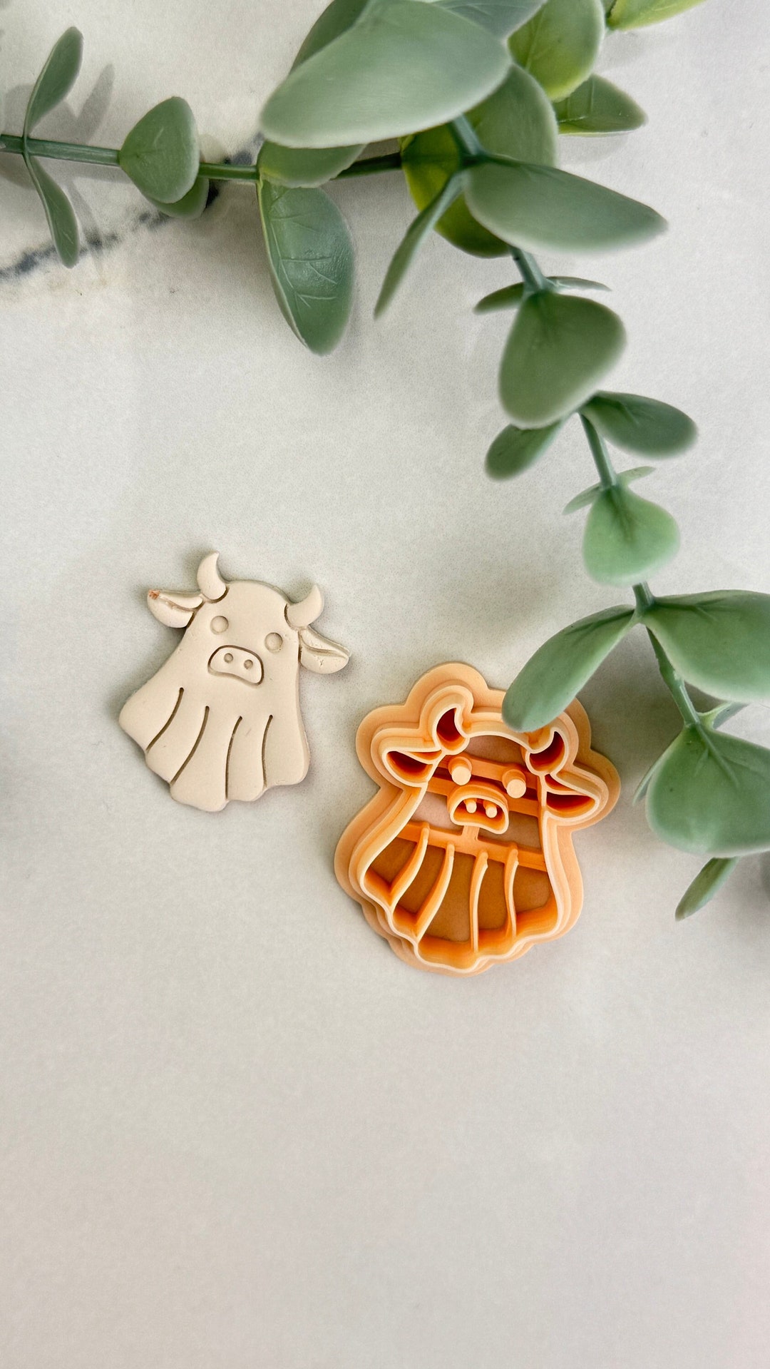 Cow Ghost Polymer Clay Cutter Halloween Collection - Etsy