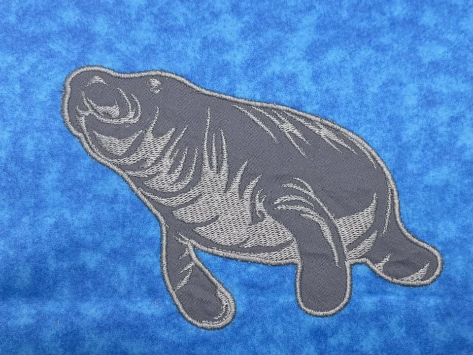 Manatee Embroidery Applique Digital Design - Etsy