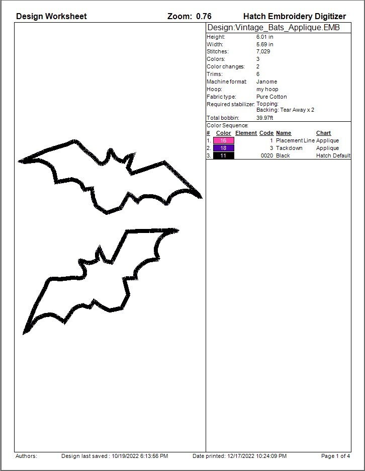 Vintage Bats Embroidery Applique Digital Design - Etsy