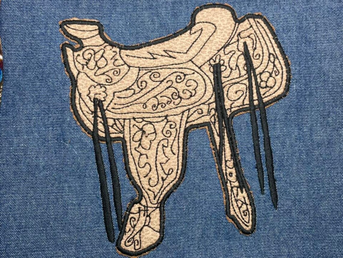 Cowboy Saddle Embroidery Applique Digital Design - Etsy
