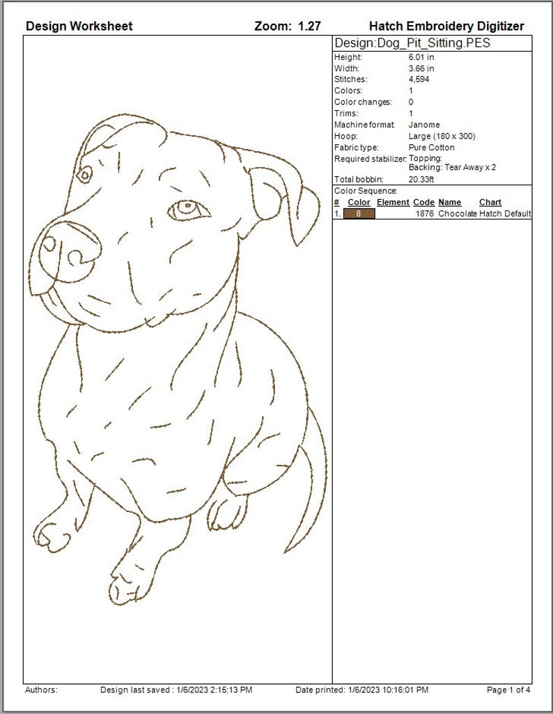 Pit Bull Outline Embroidery Digital Design - Etsy
