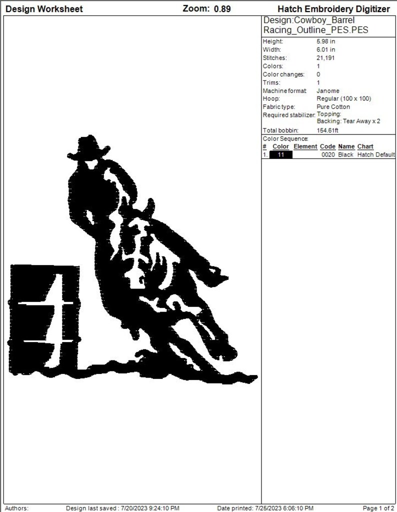 Cowboy Barrel Racing Embroidery Digital Design - Etsy