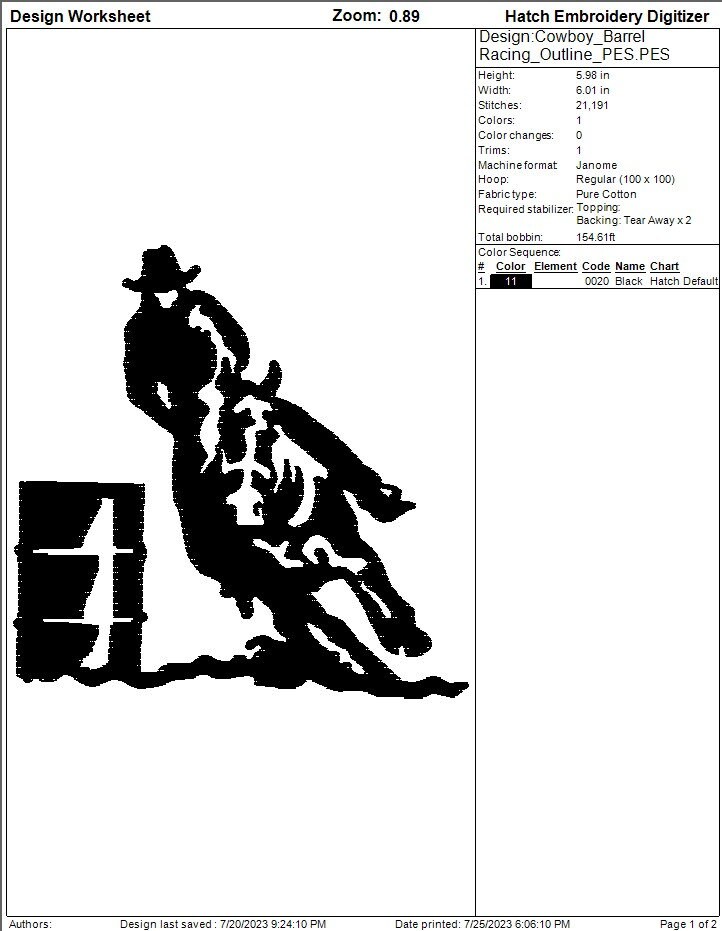 Cowboy Barrel Racing Embroidery Digital Design - Etsy