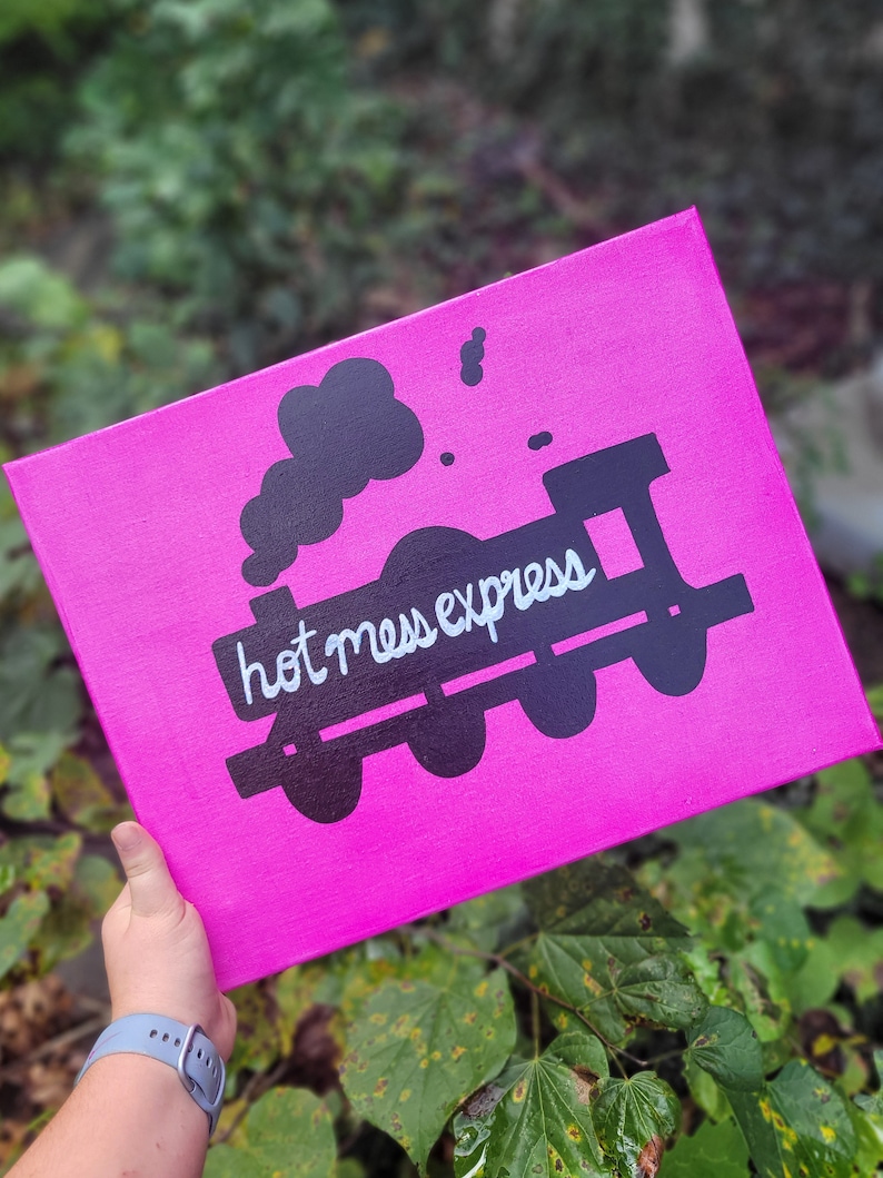 Hot Mess Express Funny Quote Glitter Painting Wall Art - Etsy