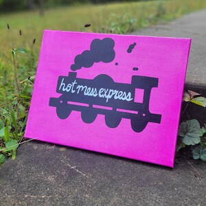 Hot Mess Express Funny Quote Glitter Painting Wall Art - Etsy