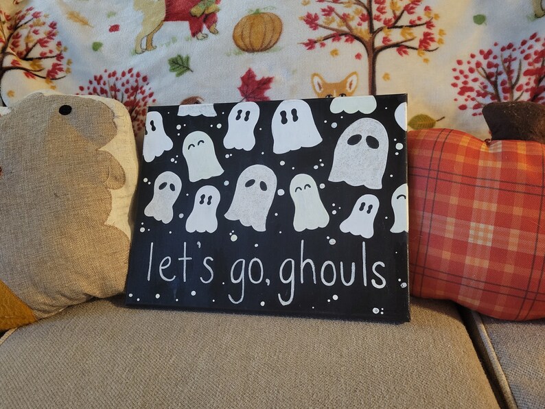 Let’s Go Ghouls Funny Halloween Inspired Painting Wall Art - Etsy