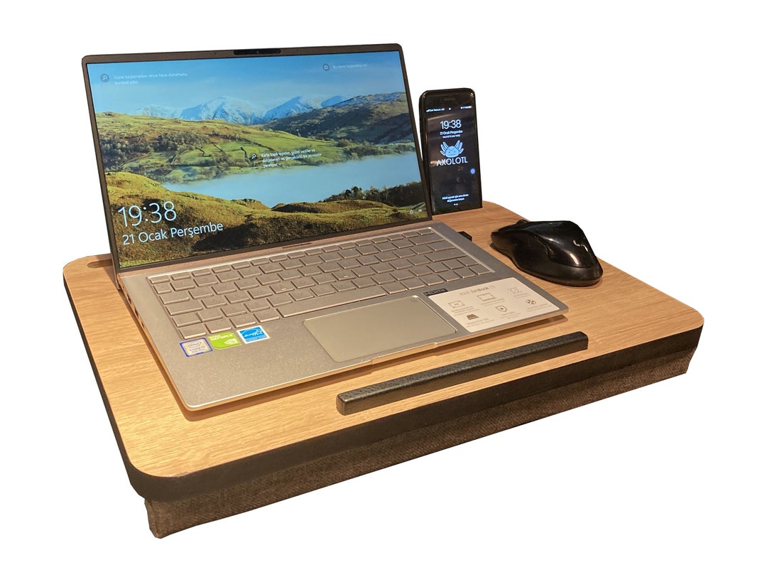 Cushioned Laptop Stand, Bed Tray With Phone Compartments, Notebook and ...