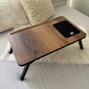 Folding Lap Desk Lidya With Mouse Pad, Bed Tray With Phone Compartment ...