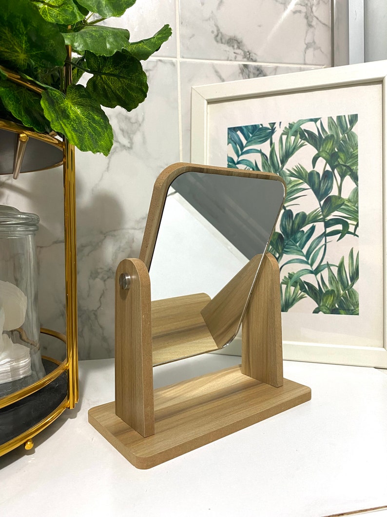 Wood MDF Tabletop Vanity Mirror - Etsy