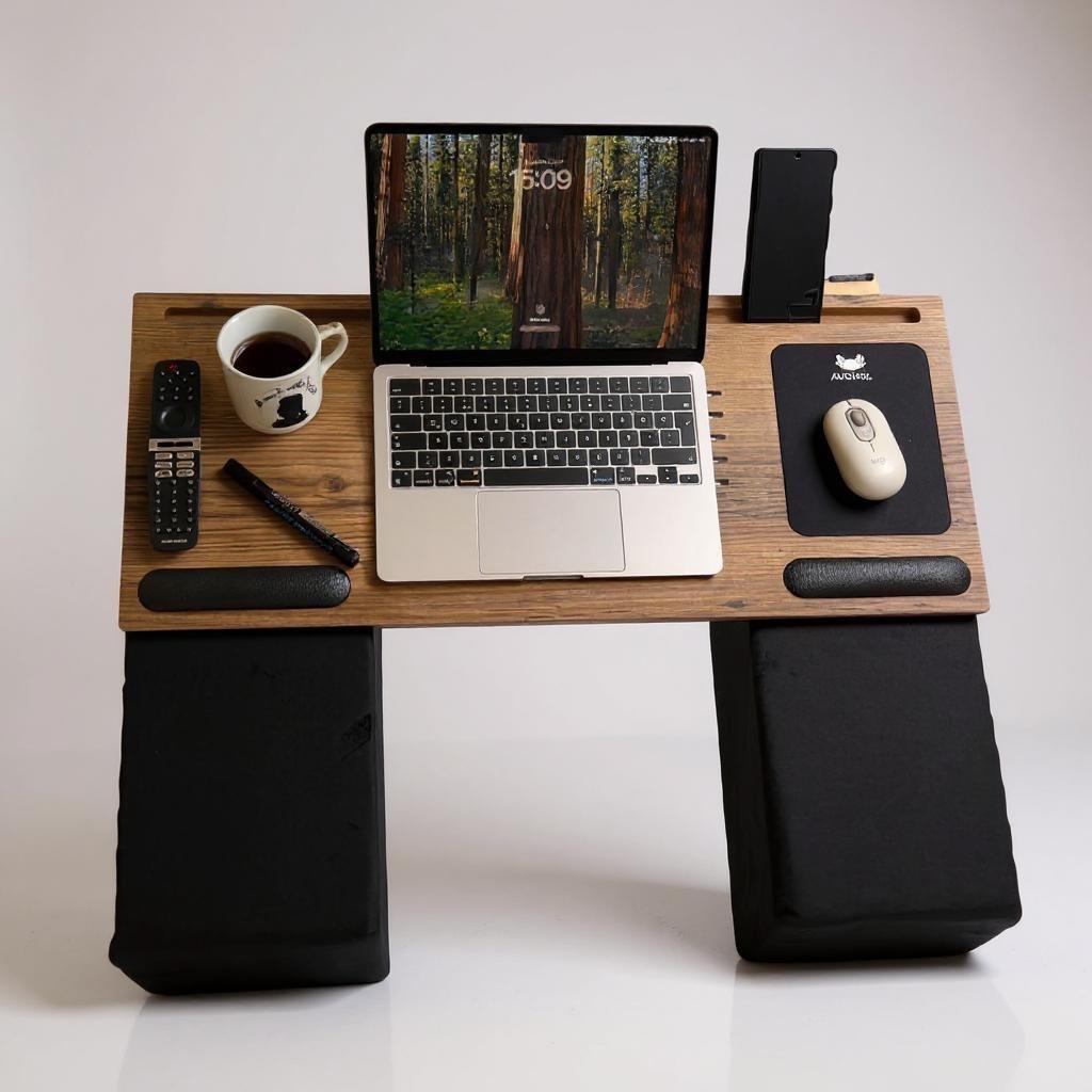 Extra Wide Laptop Desk – Ergonomic Couch Desk With Cushions - Etsy