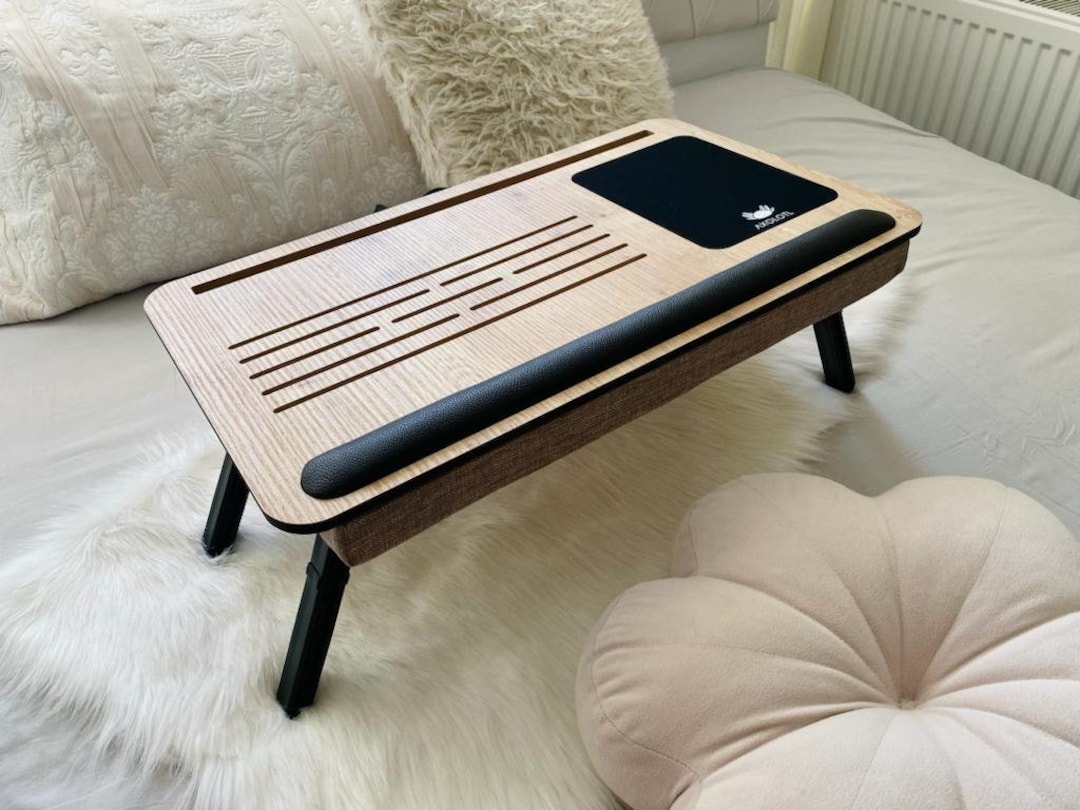 Foldable Laptop Bed Desk: Cushioned Lap Tray With Mouse Pad - Etsy