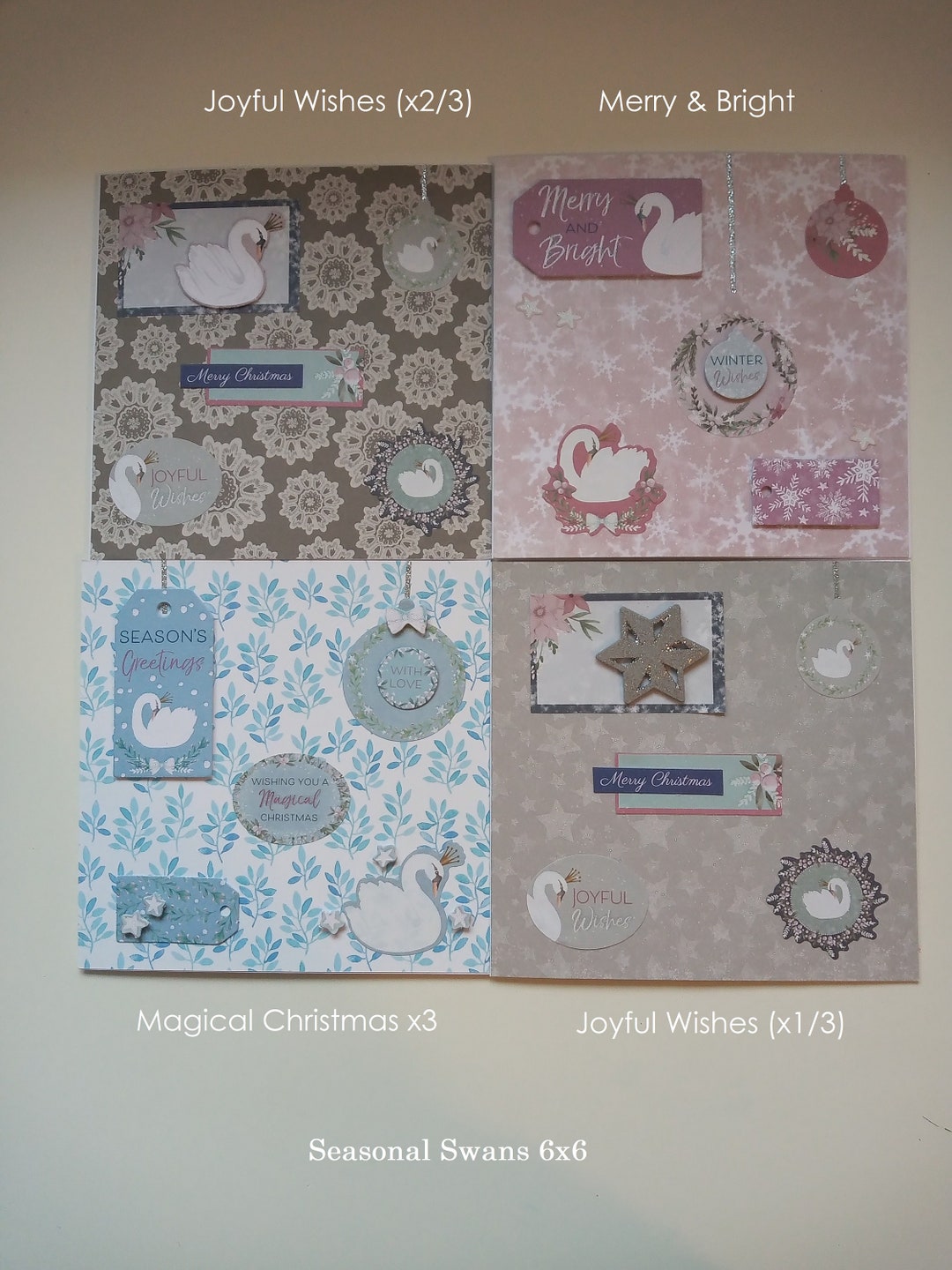 Seasonal Swans 6x6 Christmas Card - Etsy