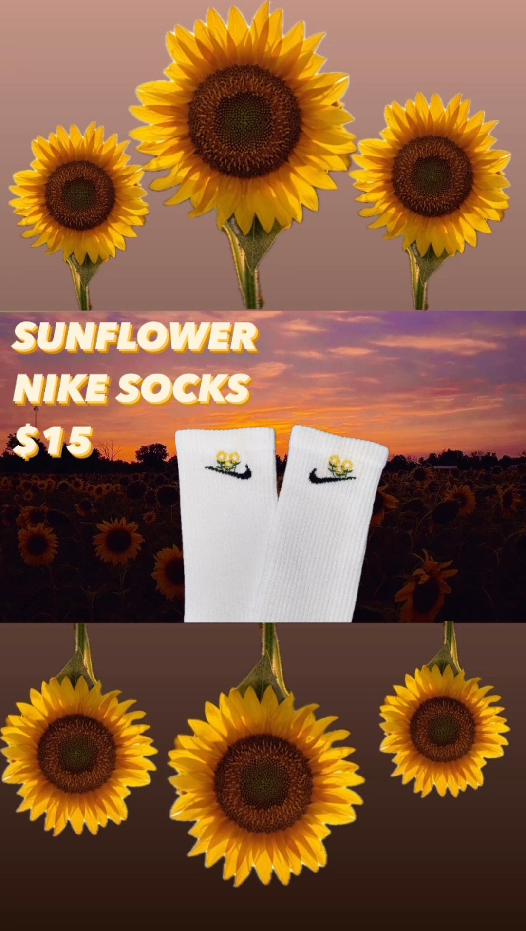 Sunflower Custom Nike Socks - Etsy