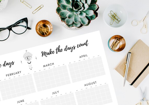 Printable Yearly Planner Open Dated Yearly Scheduler Yearly | Etsy