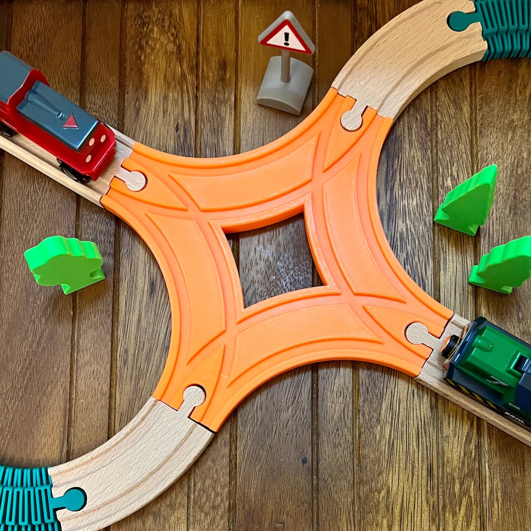 4-corner Track for Wooden Train Sets - Compatible With BRIO and Others ...