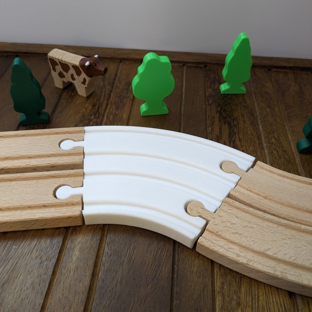 Double Short Curve Track for Wooden Train Sets Compatible With BRIO and ...