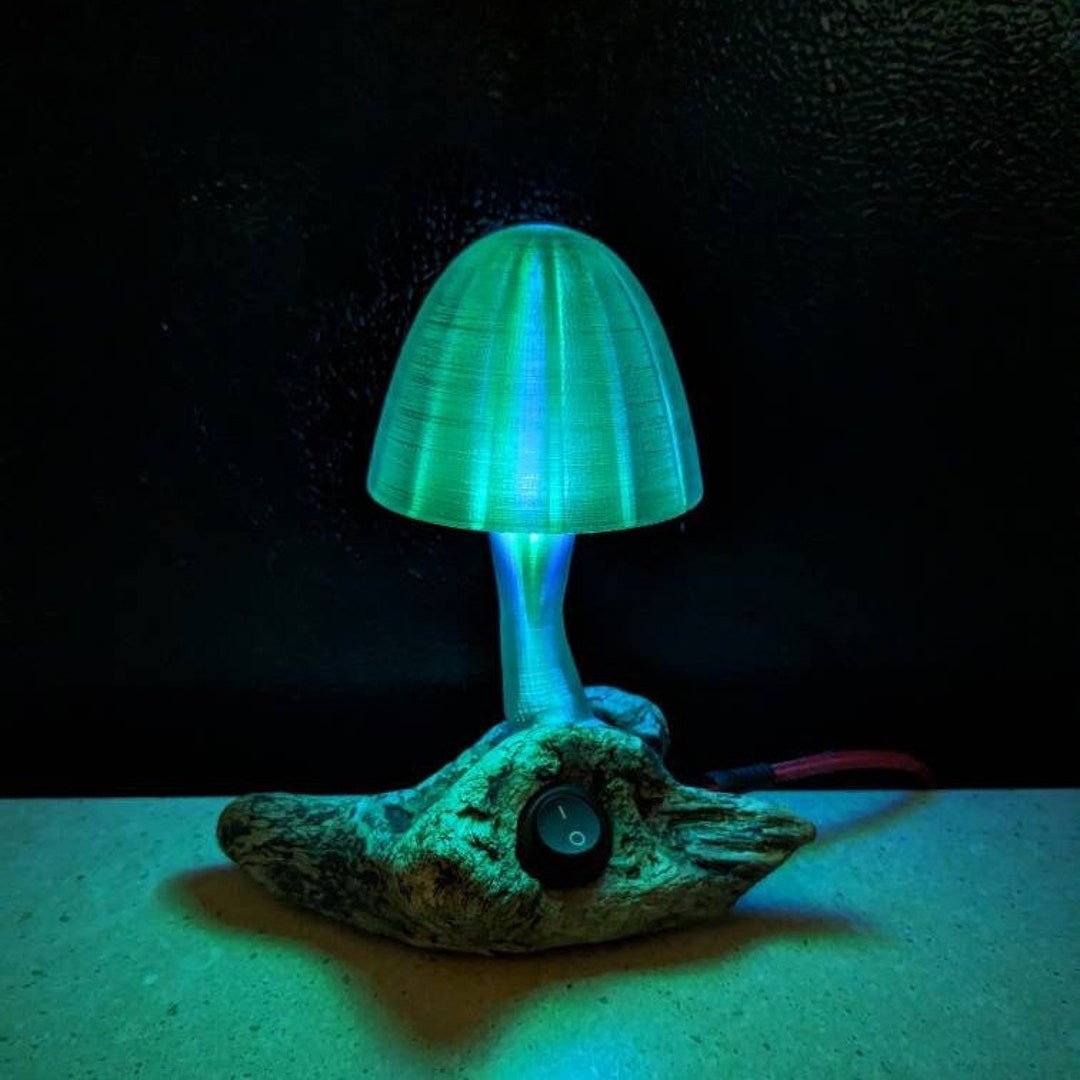 Glow-in-the-dark Mushroom Driftwood Lamp / Night Light JUMBO SHROOMS - Etsy