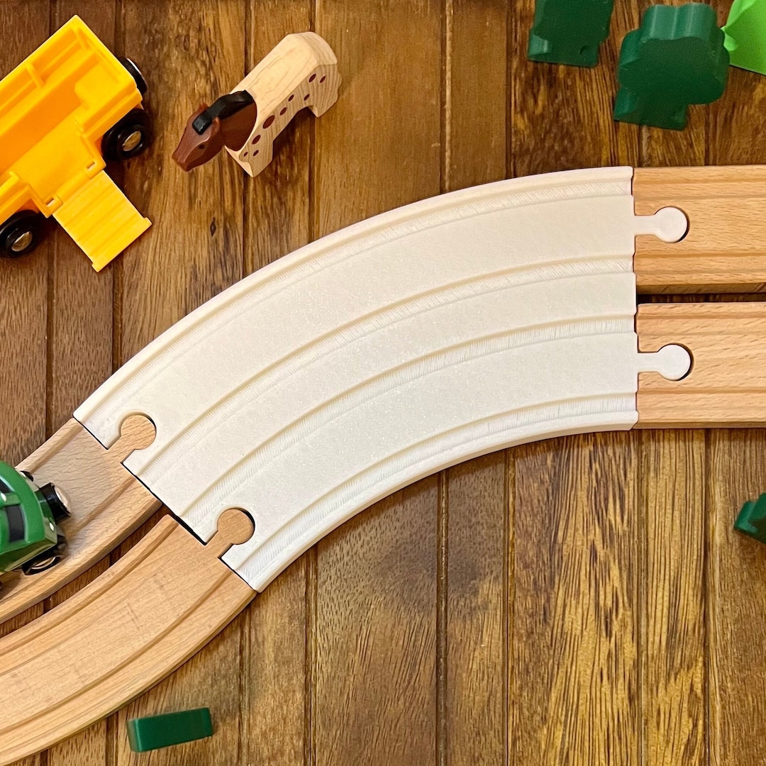 Double Curve Track for Wooden Train Sets - Compatible With BRIO and ...